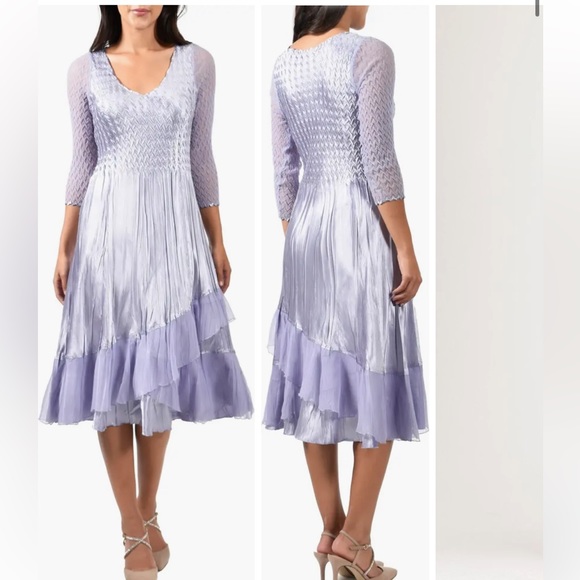 Komarov | Dresses | Nwt Komarov Vneck Threequarter Sleeve Aline Midi ...